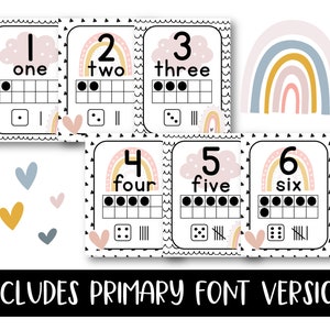 Boho Rainbow Number Posters 0-30 - Etsy