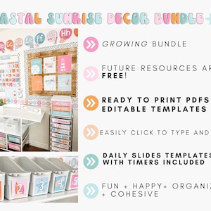Coastal Classroom Decor Bundle Elementary | Classroom Theme | Coastal ...