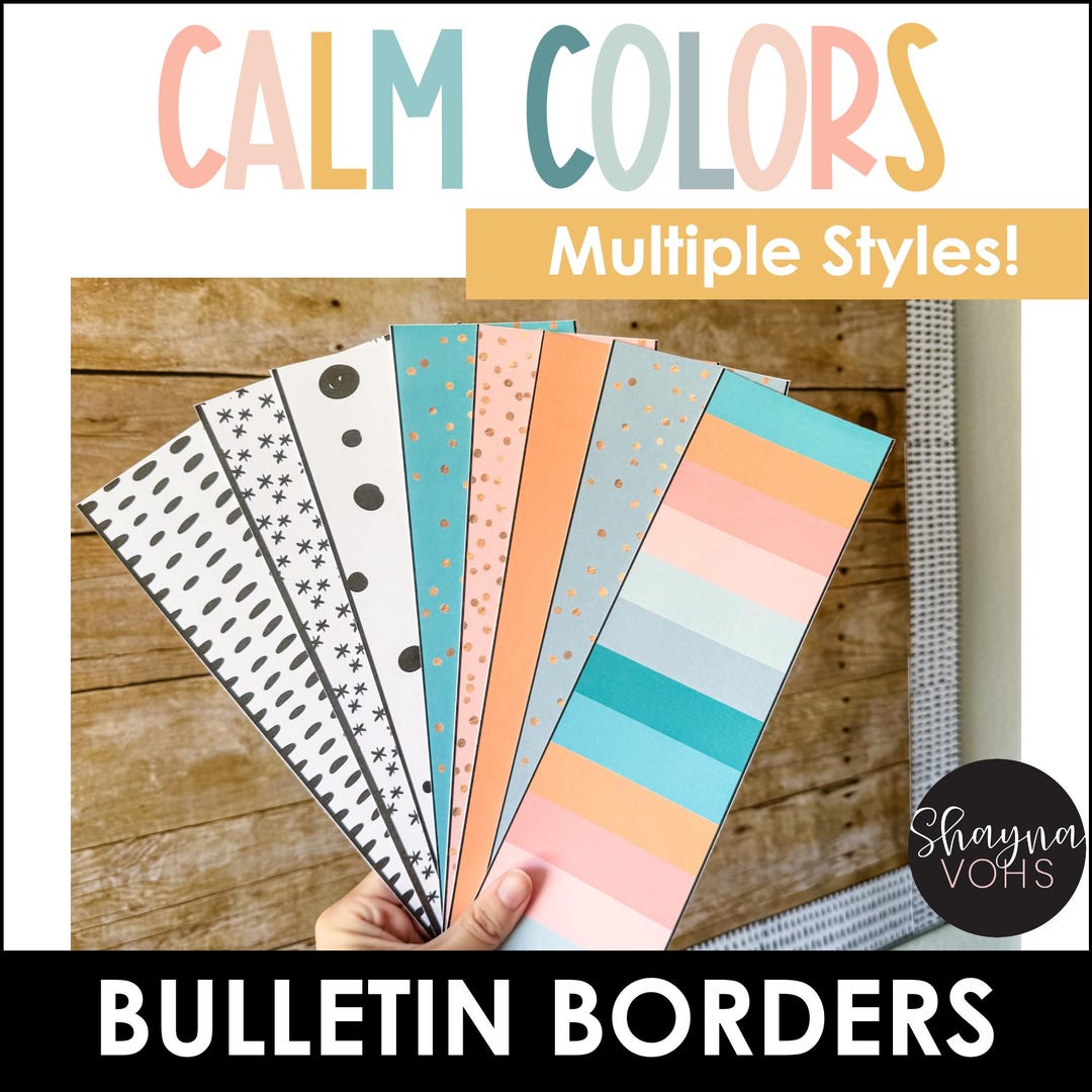 Modern Calm Colors Bulletin Board Borders, Printable Bulletin Borders ...