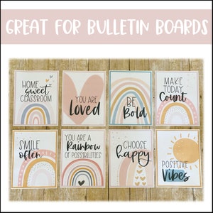 Boho Rainbow Posters, Boho Rainbow Classroom Posters, Boho Rainbow ...