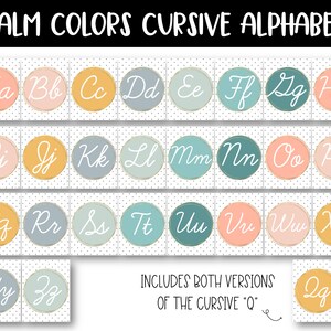 Calm Colors Cursive Alphabet Posters for Classroom Printable, Calming ...