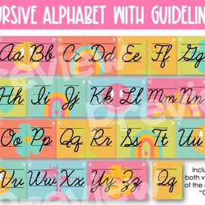 Tropical Cursive Alphabet Posters, Cursive Alphabet Chart, Printable ...