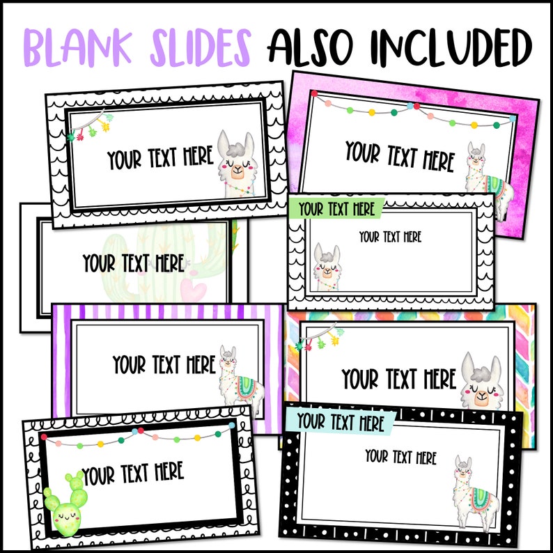 Cactus and Llama Powerpoint and Google Slides™ Templates for - Etsy