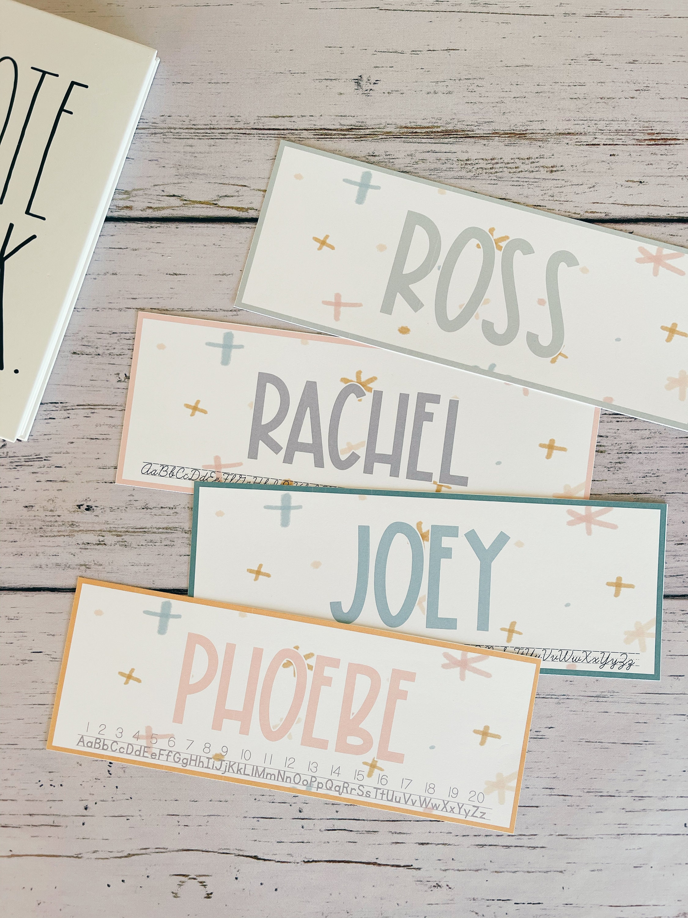 Calm Colors Classroom Desk Name Tags: Editable Alphabet Styles - Etsy
