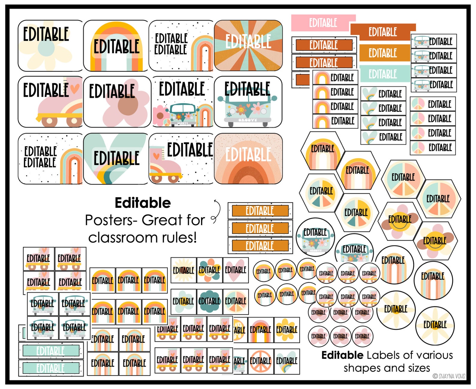 Retro Classroom Decor Bundle Retro Classroom Theme Groovy - Etsy UK