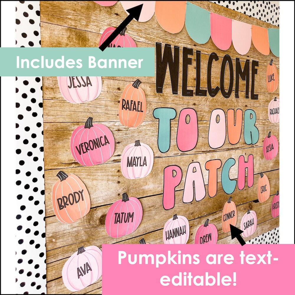 Fall Classroom Bulletin Board Kit: Editable Pumpkin Decor (PDF) - Etsy