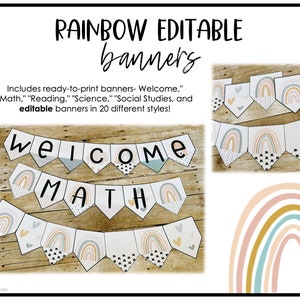 Boho Rainbow Classroom Decor Bundle - Etsy UK