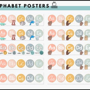 Calm Colors Classroom Decor Bundle: Editable Posters, Labels (canva or ...