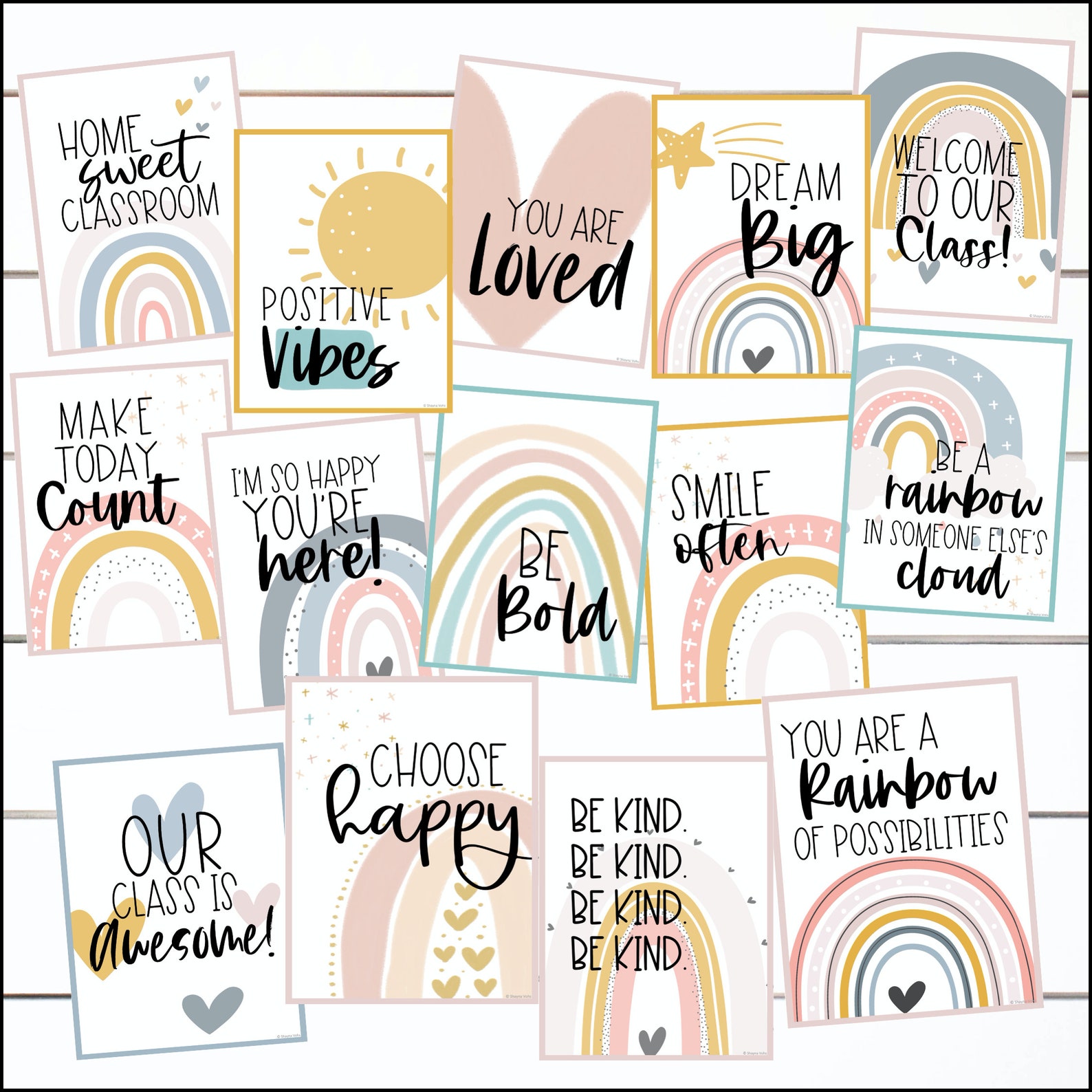 Boho Rainbow Posters, Boho Rainbow Classroom Posters, Boho Rainbow ...