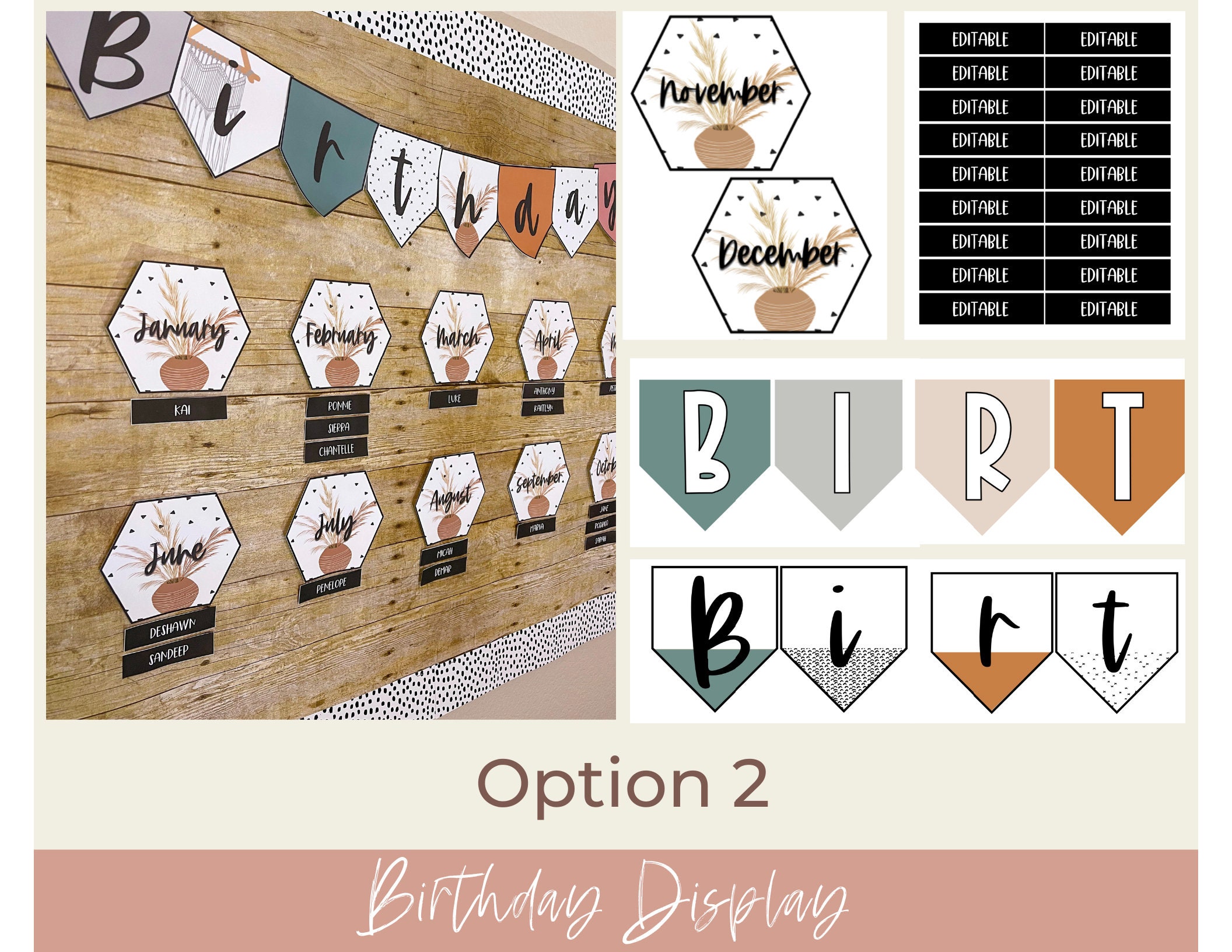 Boho Classroom Decor, Boho Birthday Bulletin Board - Etsy