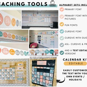 Modern Calm Colors Classroom Decor, Classroom Decor Bundle Elementary ...