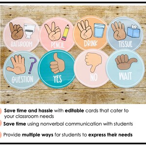 Calm Colors Hand Signal Posters: Classroom Decor (digital Download) - Etsy