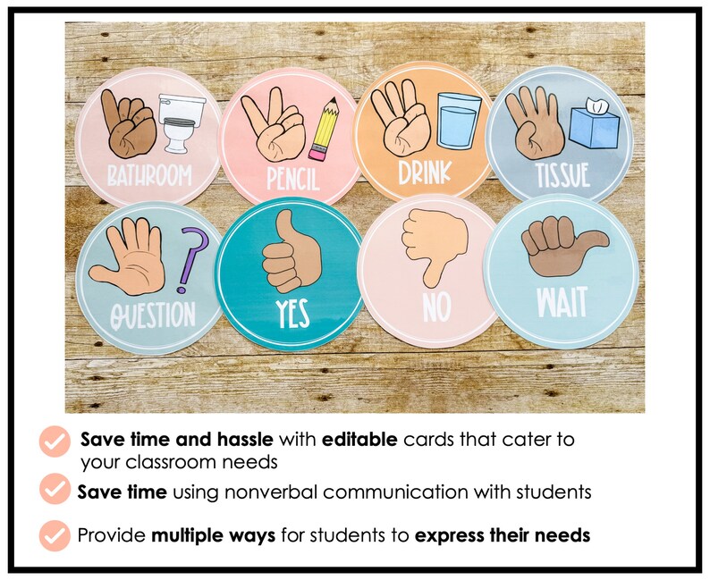 Calm Colors Hand Signal Posters: Classroom Decor (digital Download) - Etsy