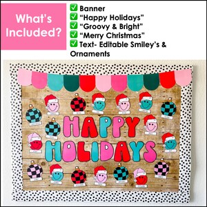 Retro Christmas Bulletin Board Kit: Holiday Classroom Decor (PDF) - Etsy