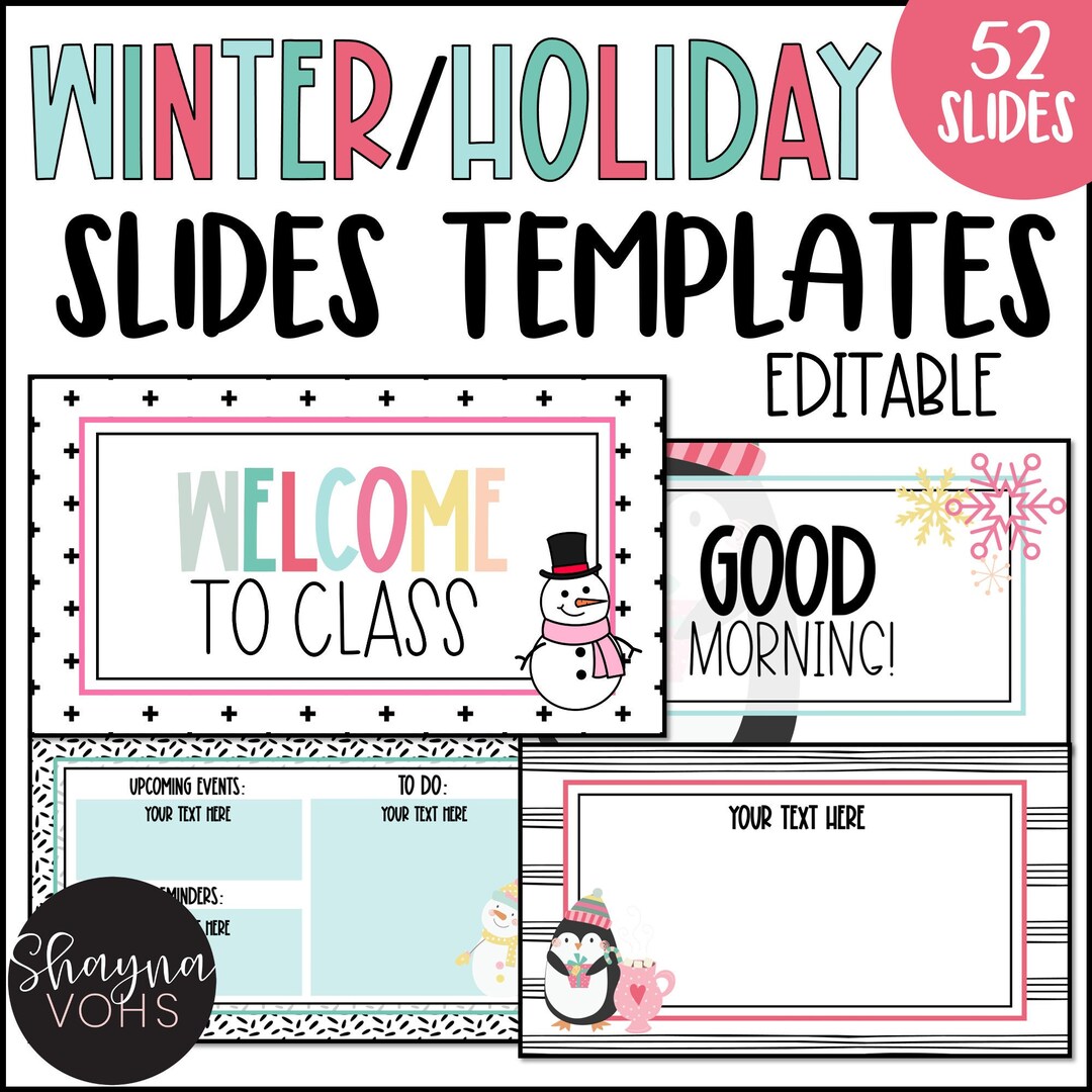 Winter Powerpoint Slides and Google Slides™ Templates for Teachers - Etsy