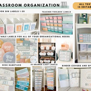 Modern Calm Colors Classroom Decor, Classroom Decor Bundle Elementary ...