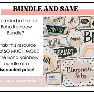 Boho Rainbow Classroom Jobs Chart - Etsy