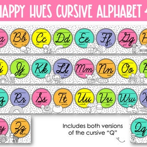 Bright Cursive Alphabet Posters: Classroom Chart (digital Download) - Etsy