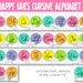 Cursive Alphabet Posters Cursive Alphabet Chart Bright - Etsy