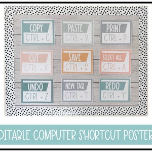 Pastel Computer Keyboard Shortcut Posters: Calming Classroom Decor - Etsy