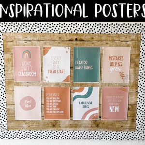 Neutral Classroom Posters Boho Neutral Inspirational Posters - Etsy