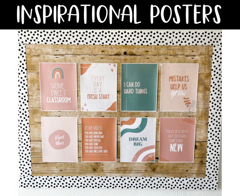 Neutral Classroom Posters Boho Neutral Inspirational Posters - Etsy