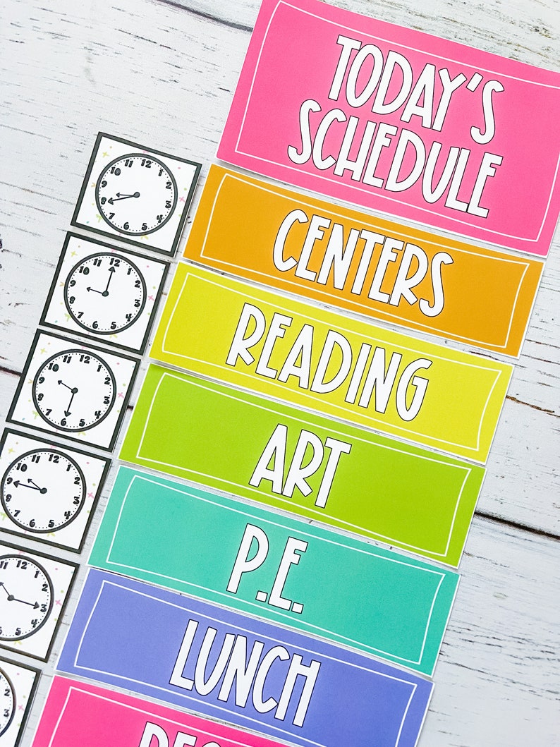 Editable Classroom Schedule Cards: Visual Daily Schedule - Etsy