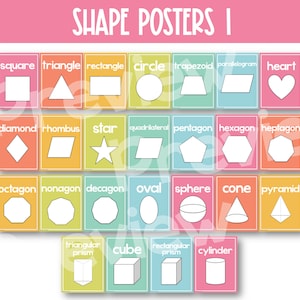 Shape Posters Classroom, Printable, Tropical Vibes Classroom Decor - Etsy
