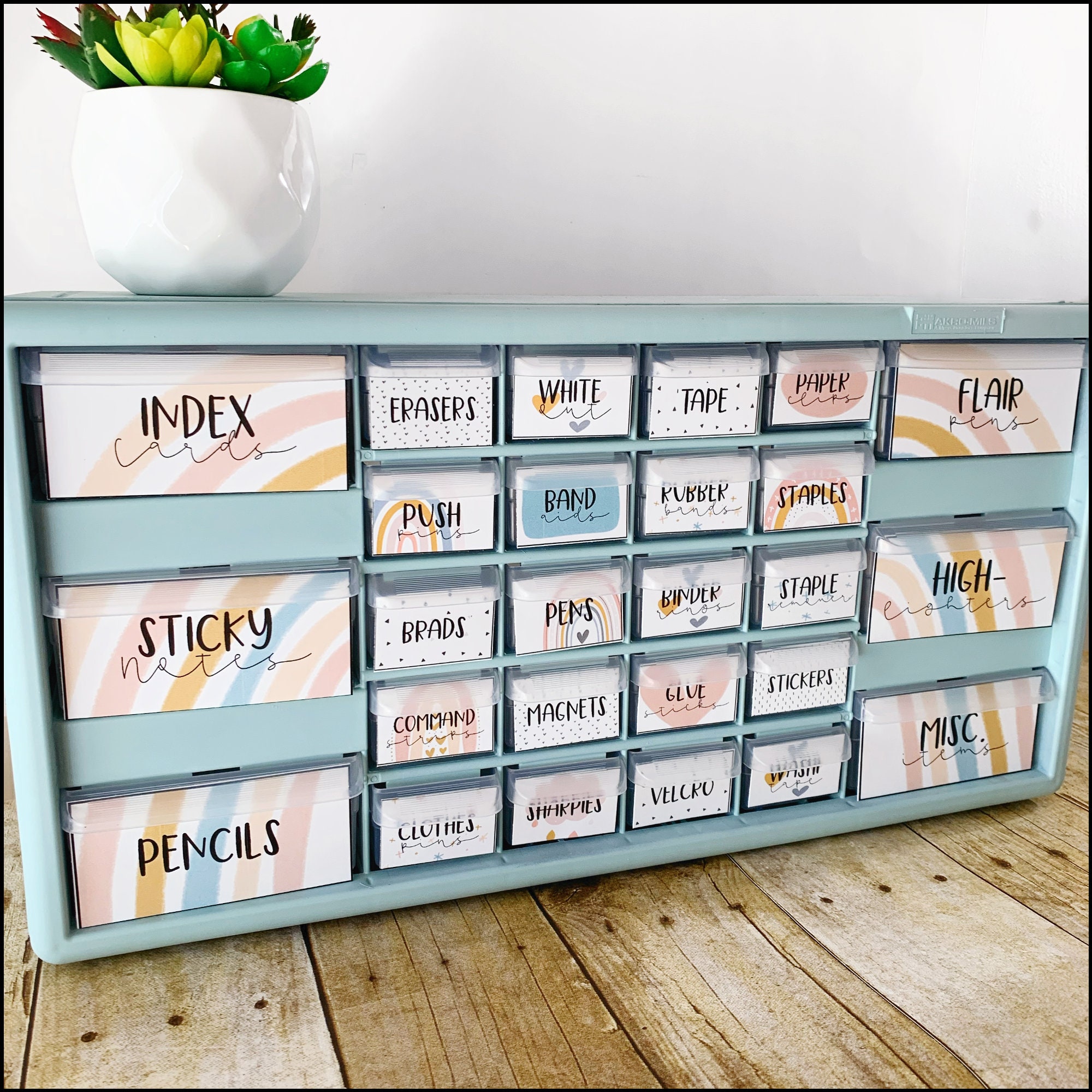 Boho Rainbow Teacher Toolbox Labels: Editable Classroom Decor - Etsy