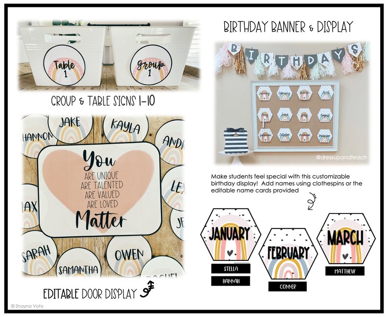 Boho Rainbow Classroom Decor Bundle - Etsy