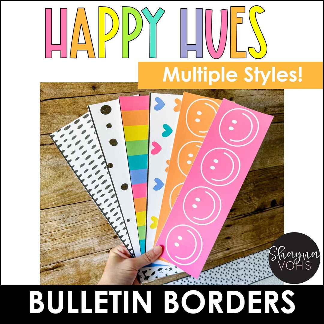Bright Bulletin Board Borders, Printable Bulletin Borders, Colorful ...