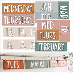 Boho Flip Calendar: Neutral Classroom Decor (text-editable) - Etsy