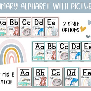 Boho Rainbow Alphabet Posters - Etsy