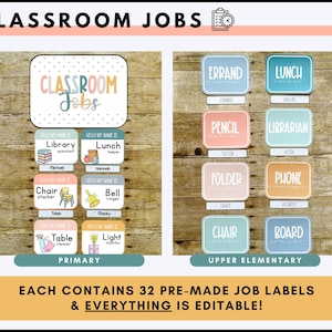 Calm Colors Classroom Decor Bundle: Editable Posters, Labels (canva or ...