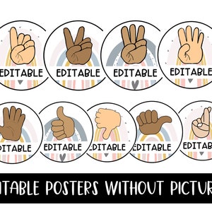 Boho Rainbow Hand Signal Posters - Etsy