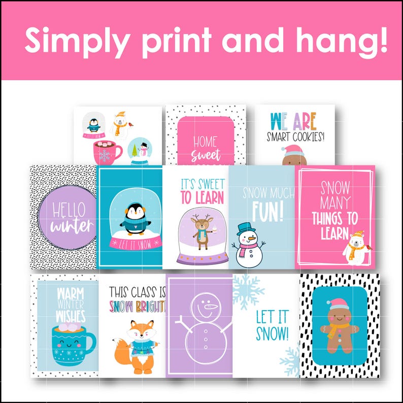 Winter Bulletin Board Kit - Winter Classroom Posters and Banne (digital ...