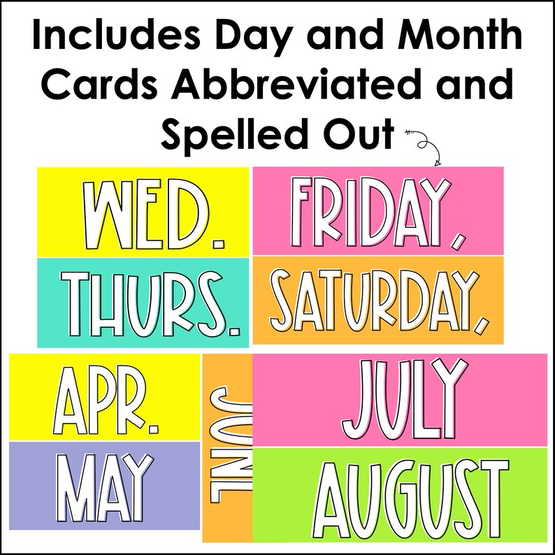 Bright Classroom Flip Calendar: Happy Hues Decor (text-editable ...