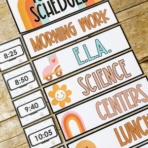 Retro Daily Schedule for Kids, Retro Classroom Schedule Cards - Etsy