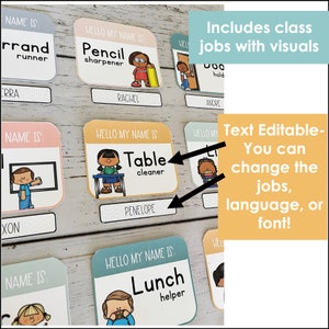 Calm Colors Classroom Jobs Chart Editable, Calming Classroom Decor ...