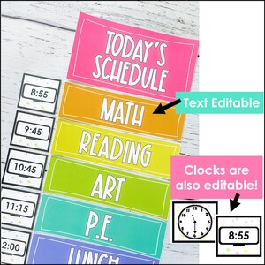Editable Classroom Schedule Cards: Visual Daily Schedule - Etsy