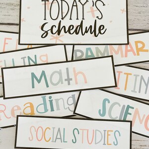 Editable Classroom Schedule Cards: Calming Pastel Decor (digital ...