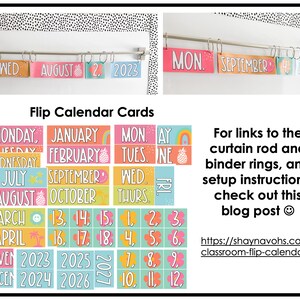 Flip Calendar for Classroom Tropical Flip Calendar - Etsy