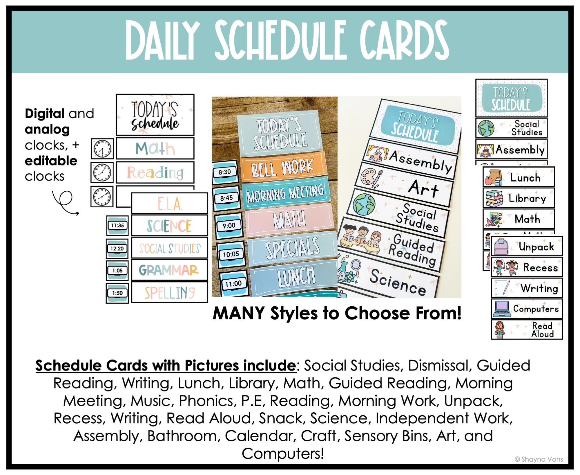 Editable Classroom Schedule Cards: Calming Pastel Decor (digital ...