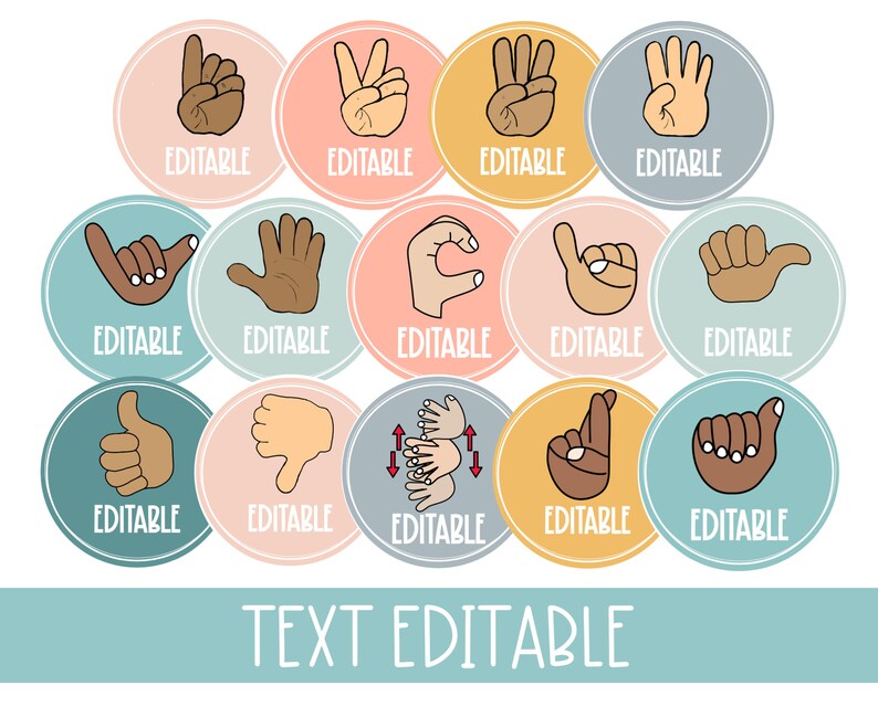 Calm Colors Hand Signal Posters: Classroom Decor (digital Download) - Etsy