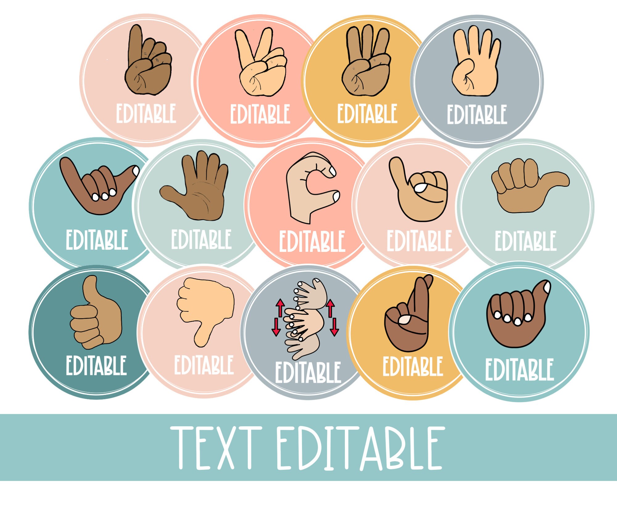 Calm Colors Hand Signal Posters: Classroom Decor (digital Download) - Etsy