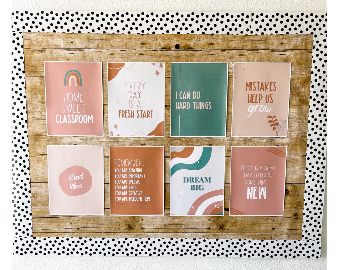 Neutral Classroom Posters Boho Neutral Inspirational Posters - Etsy