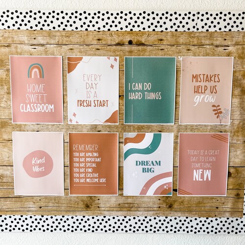 Neutral Classroom Posters Boho Neutral Inspirational Posters - Etsy
