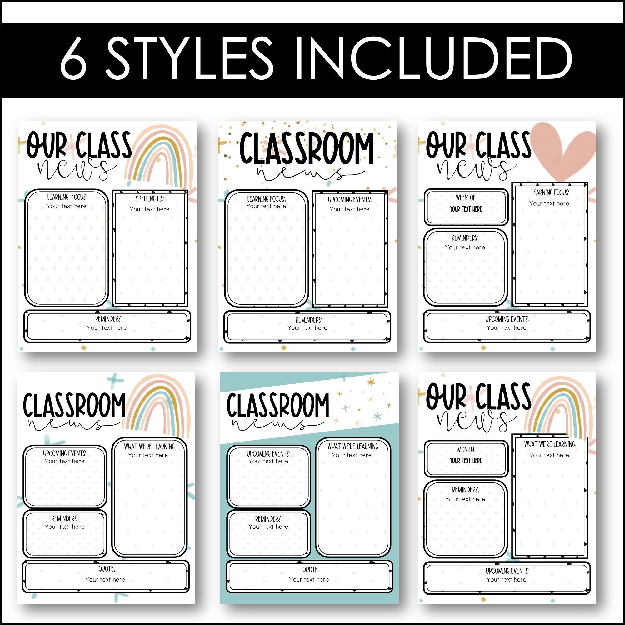 Calm Colors Newsletter Template Editable Calm Colors - Etsy