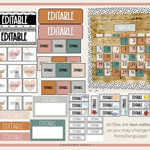 Boho Classroom Calendar Kit: Neutral Decor, Editable Powerpoint - Etsy
