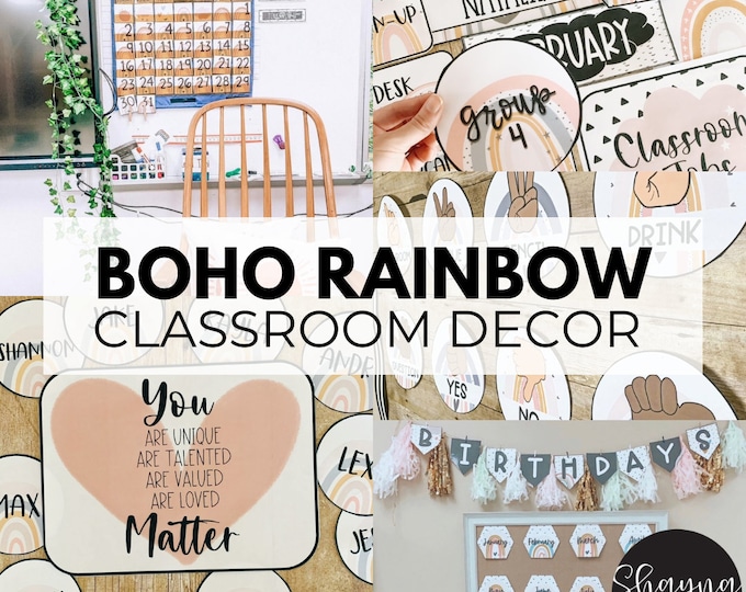 Black Dots and Rainbows Classroom Decor Set / Modern & Trendy Rainbows ...
